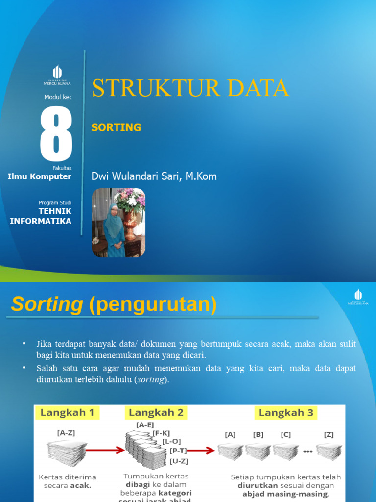StrukDat Pertemuan8 Sorting | PDF