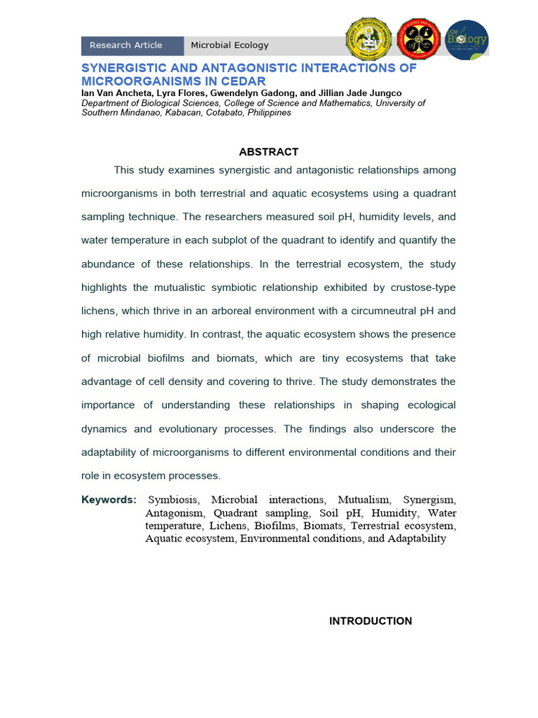 Synergistic and Antagonsitic Microbial Interaction (To Be Edited) | PDF ...