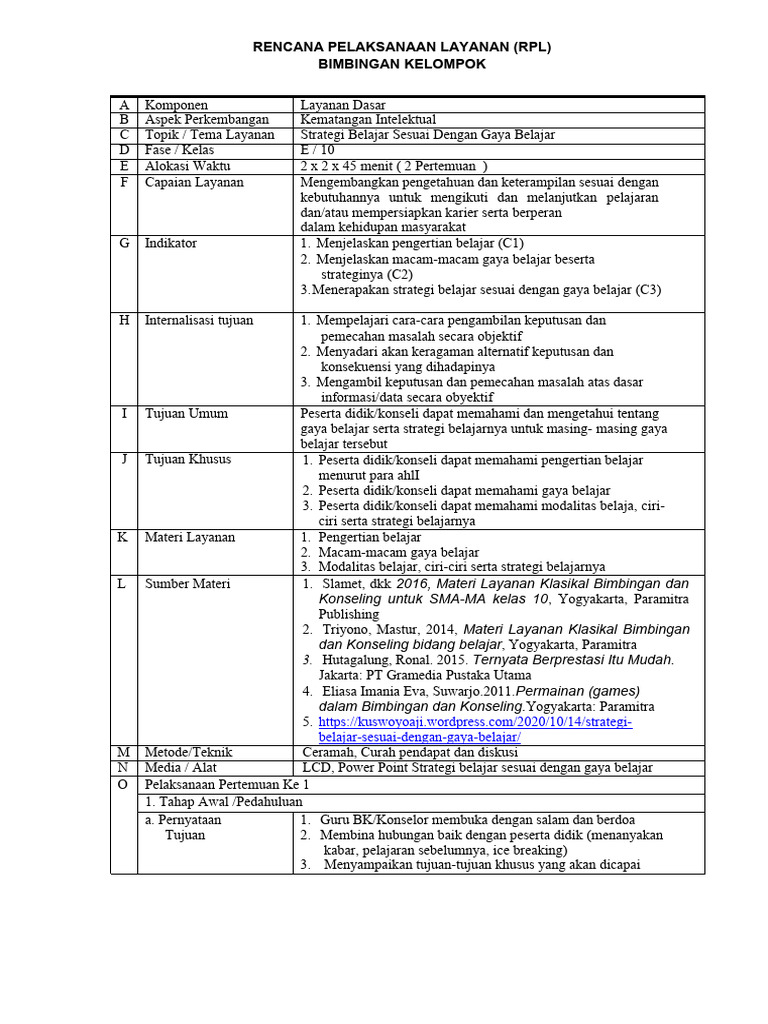 RPL Bimbingan Kelompok - Ani Musyarofah | PDF | Karier & Perkembangan ...