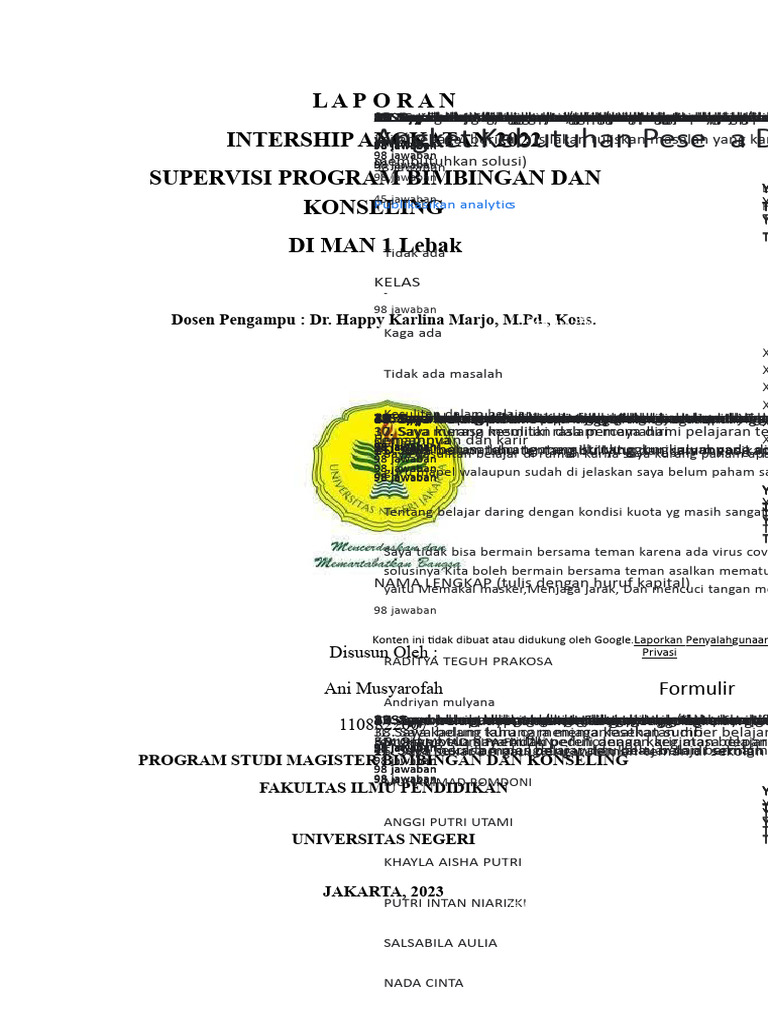 Finalisasi Laporan Akhir Internship (Finish) | PDF