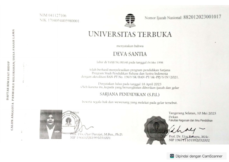Ijazah Deva Santia | PDF