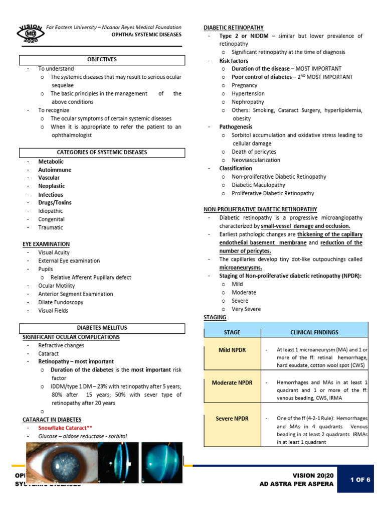 3.4OphthaSystemicVision | PDF | Medical Specialties | Clinical Medicine