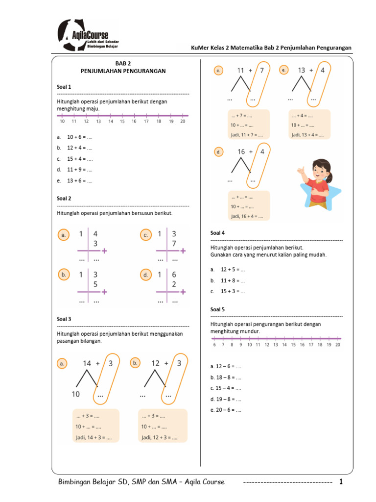 Kelas 2 Matematika Bab 2 Penjumlahan Pengurangan Kumer 2022 | PDF