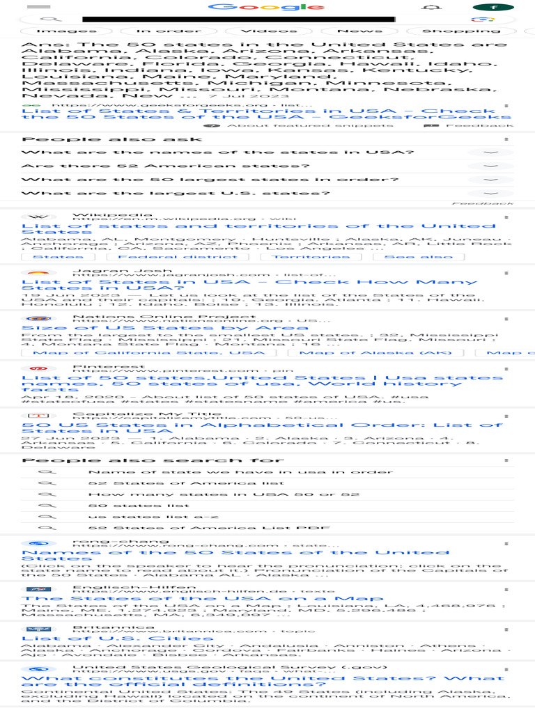 List of US State Names | PDF | Geography | Earth Sciences