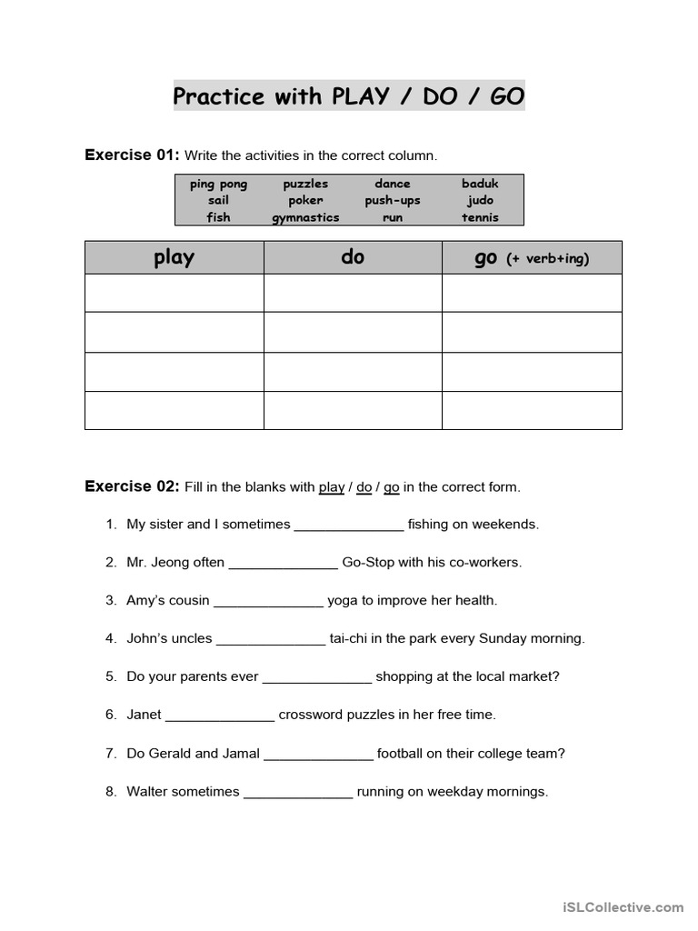 Practice with Play_Do_Go | PDF | Workweek And Weekend