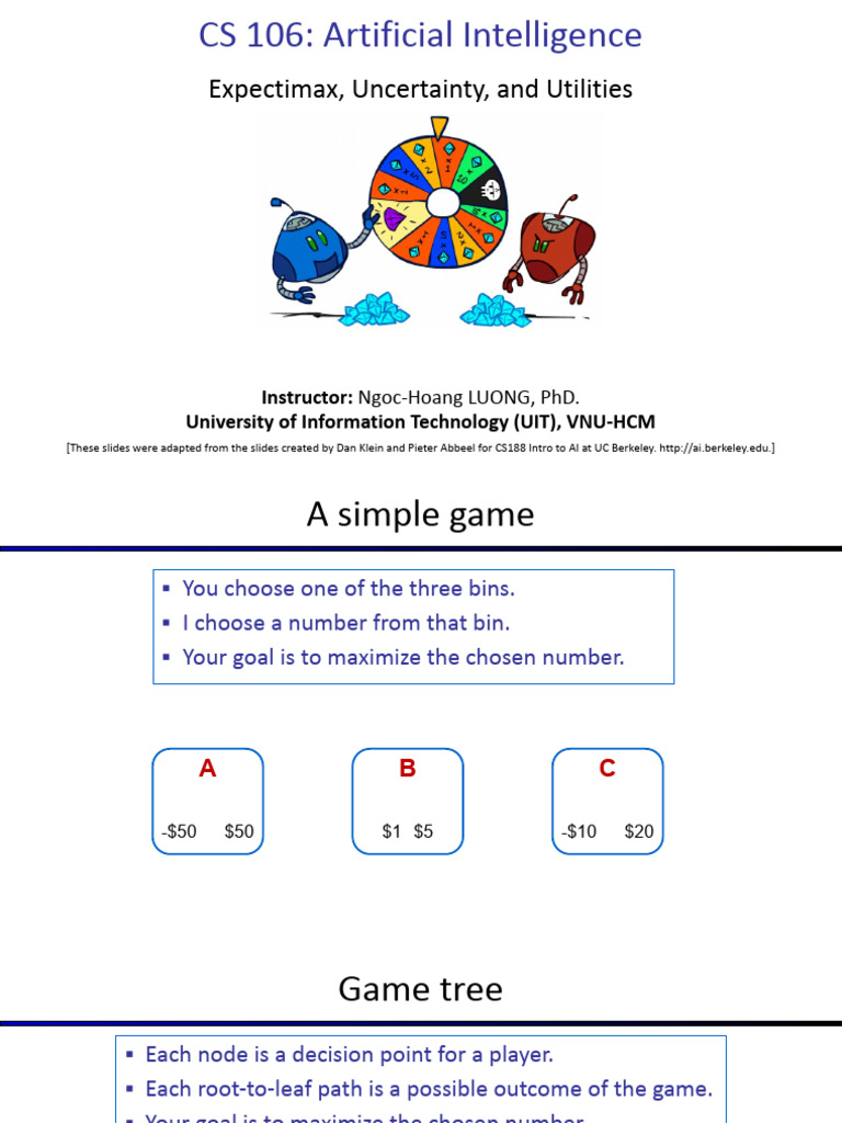 07 Expectimax | PDF | Utility | Probability Distribution