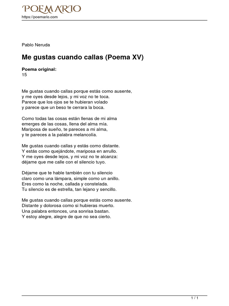 Me Gusta Cuando Callas | PDF