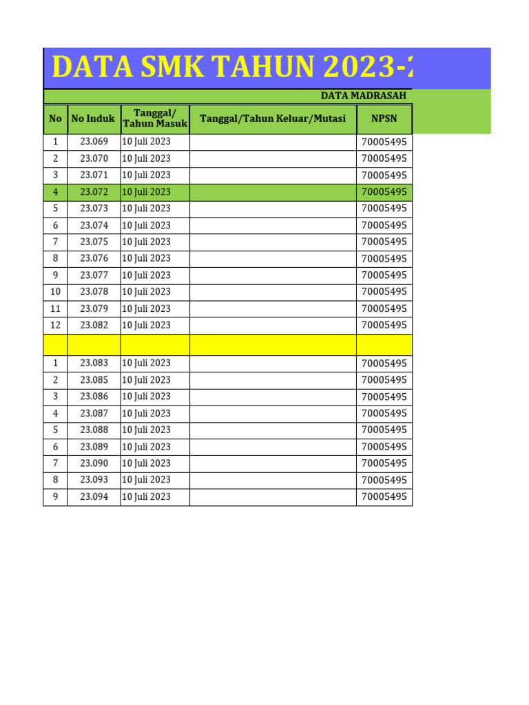 Data Siwa SMK 2023-2024 New (1) Apdet B | PDF