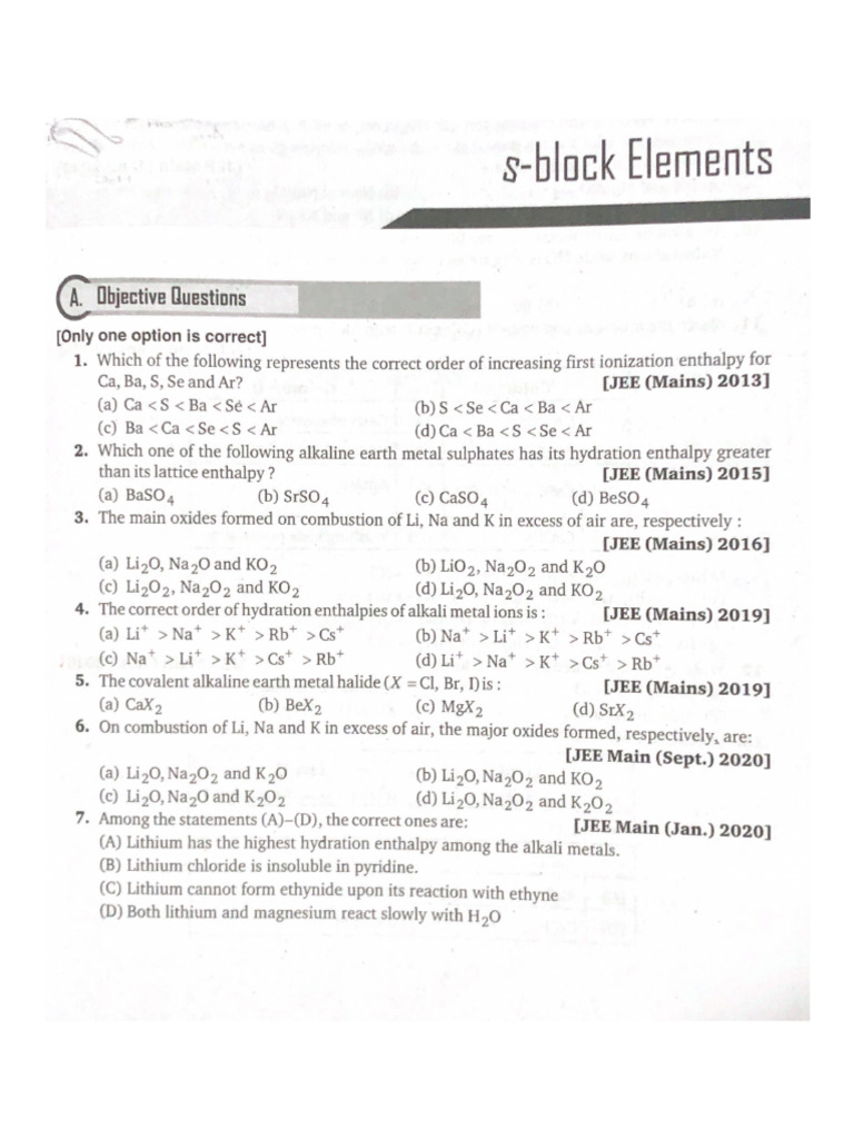 Which Of The Following Represents The Correct Order Of Increasing First Ionization Enthalpy For