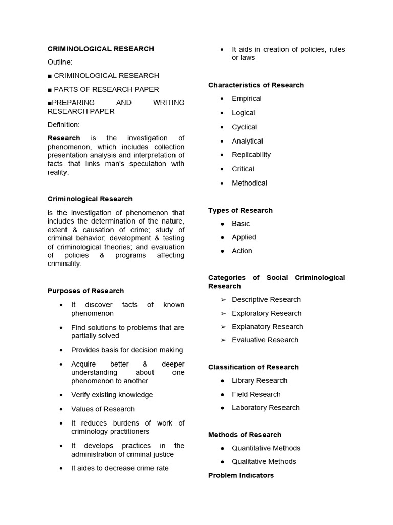 Criminological Research | PDF | Criminology | Theory