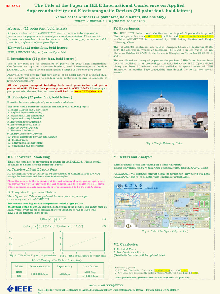 IEEE Poster Template for ASEMD2023 | PDF | Superconductivity | Electric ...