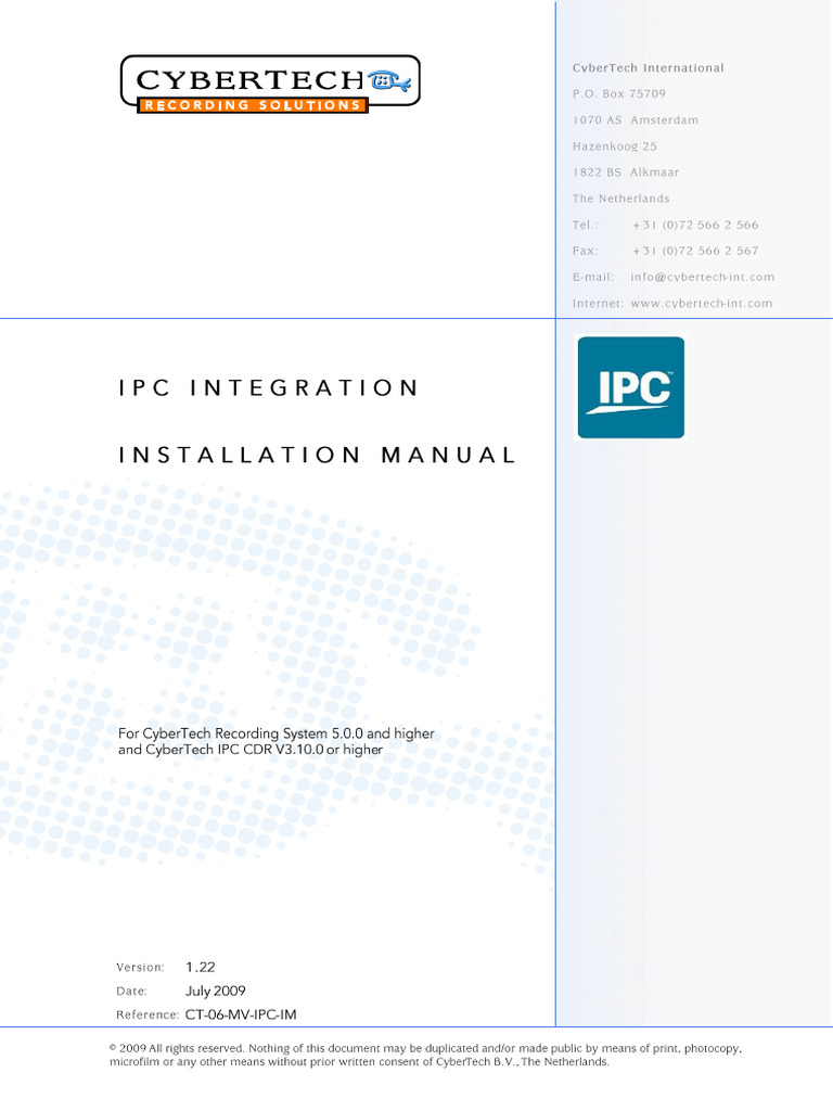 CyberTech - IPC intergration (Installation manual) v1.22 | Download ...