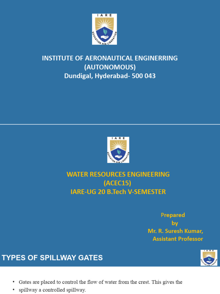 Types of Spillway Gates Explained | PDF | Spillway | Elevator