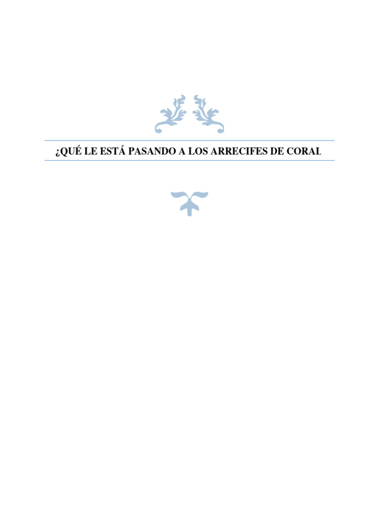 Amenazas a los Arrecifes de Coral | PDF | Arrecife de coral | Entorno ...