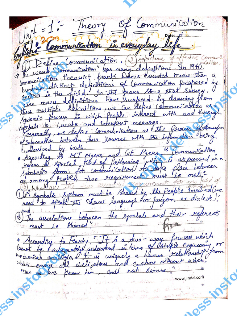 Communication in Everyday Life Notes ? | PDF