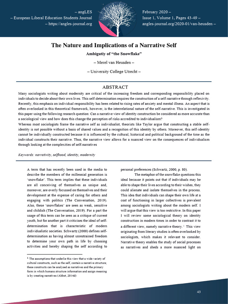 06 Nature and Implications of a Narrative Self | PDF | Identity (Social ...