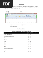WordPad Shortcut Keys Guide | PDF | Control Key | Keyboard Shortcut
