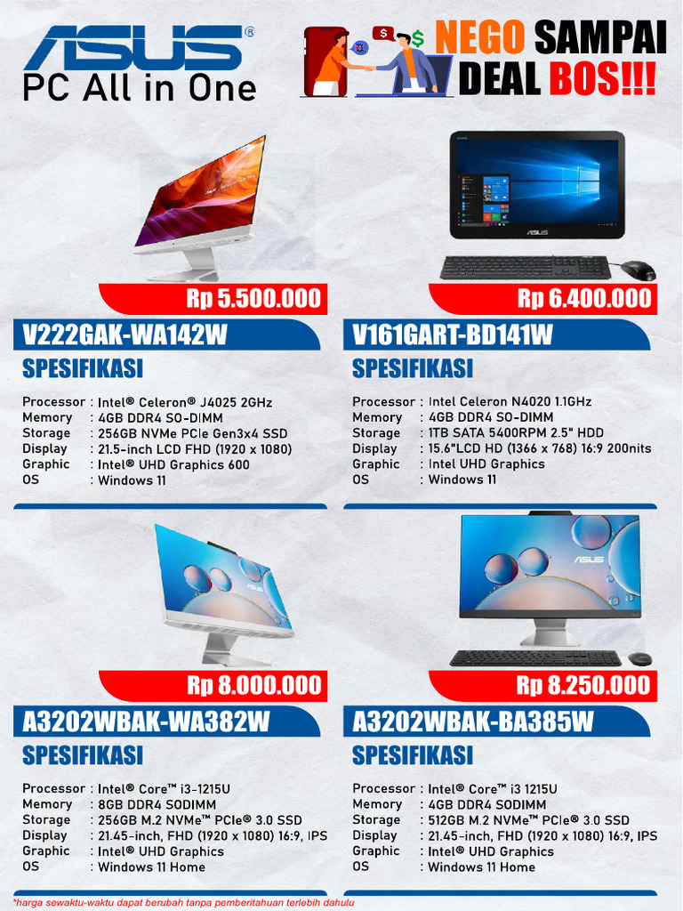 Daftar Harga dan Spesifikasi PC Terbaru | PDF