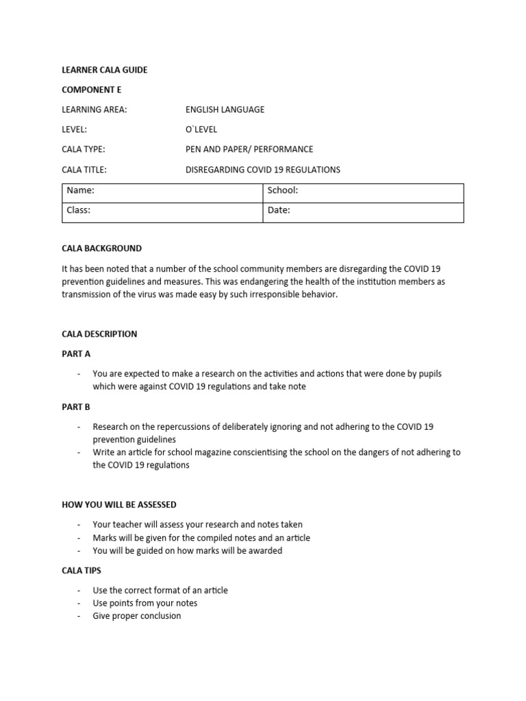 Learner Cala Guide | PDF