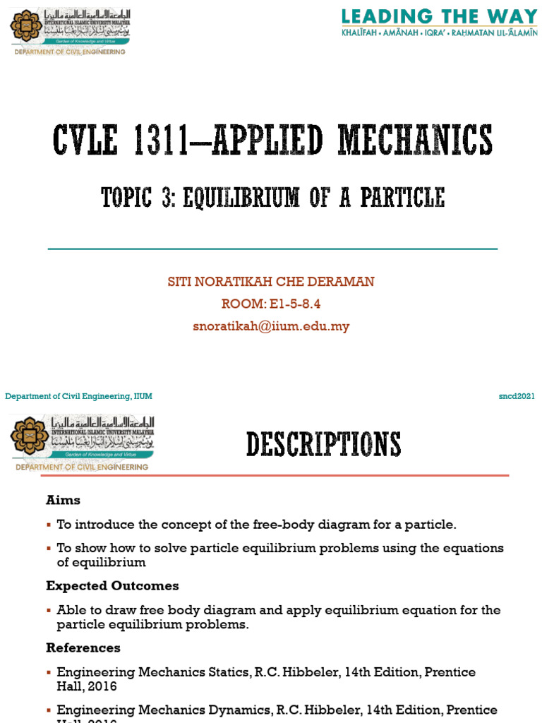 Topic 3 Equilibrium Of Particles Pdf Force Euclidean Vector
