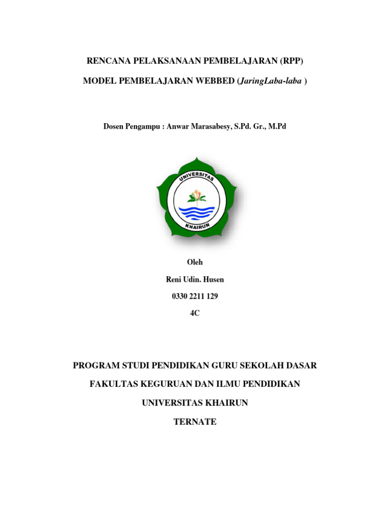 RPP MODEL WEBBED (Jaring Laba-Laba) | PDF | Karier & Perkembangan