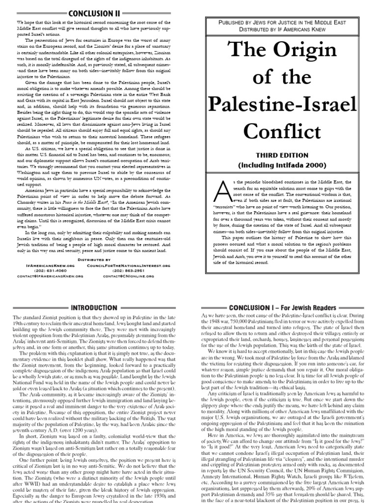 Origin of The Palestine-Israel Conflict by IF AMERICANS KNEW | PDF ...