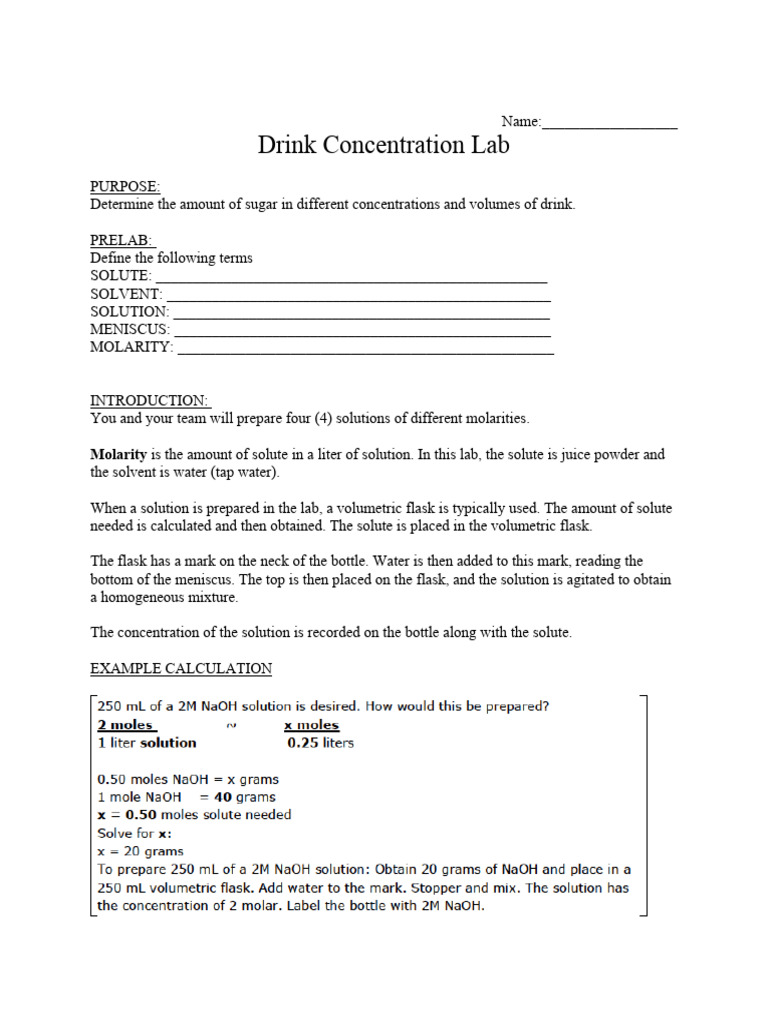 Juice Lab | PDF | Concentration | Mass Concentration (Chemistry)