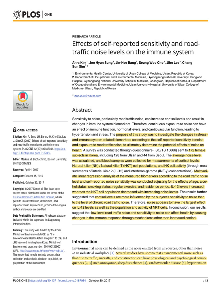 Kim2017 - Noise Immune System | PDF | Hypothalamic–Pituitary–Adrenal ...