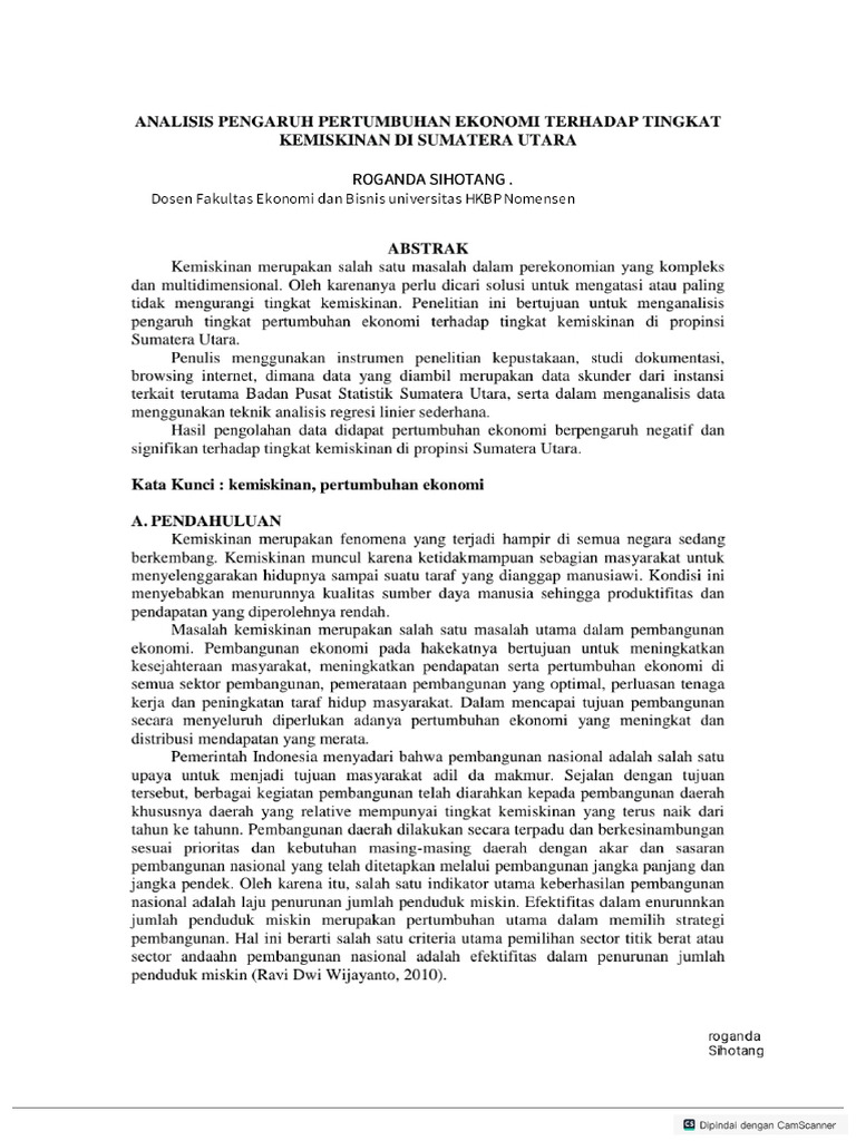 Analisis Pengaruh Pertumbuhan Ekonomi Terhadap Tingkat Kemiskinan Di ...