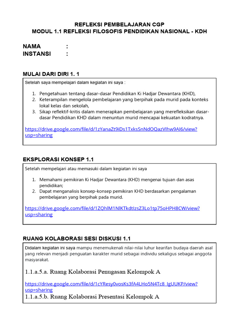 Contoh Refleksi Modul | PDF | Karier & Perkembangan