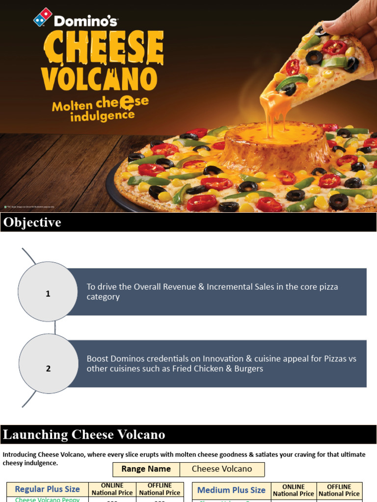 Cheese Volcano Pizza Launch Details | PDF | Pizza | Capsicum