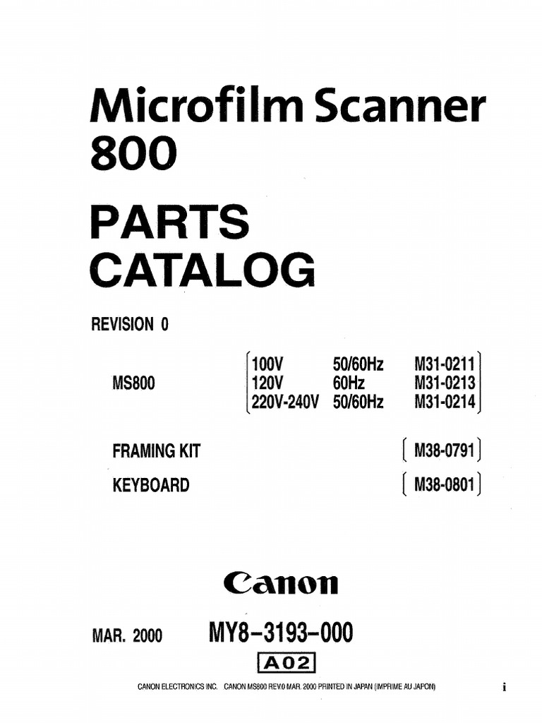 MS800 Parts Catalog | PDF