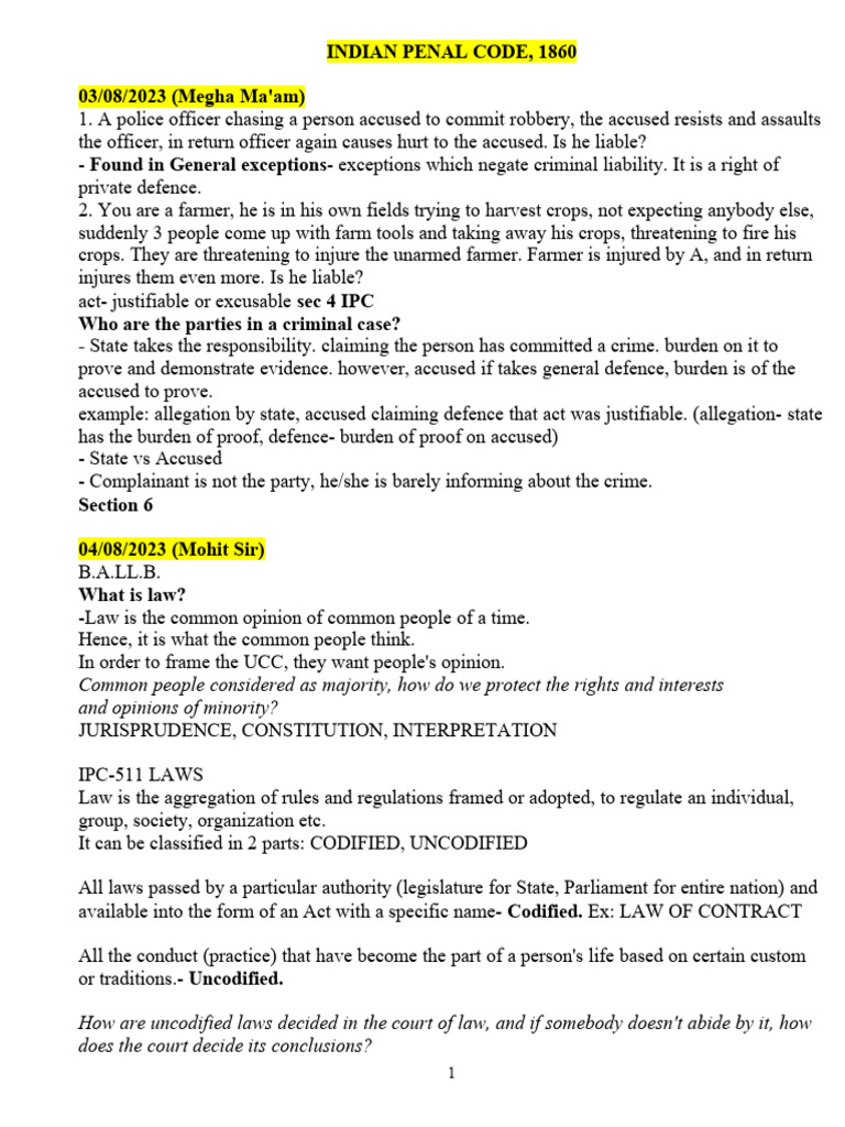 ipc sem 3 Notes | PDF | Aiding And Abetting | Mens Rea ipc sem 3 Notes | PDF | Aiding And Abetting | Mens Rea