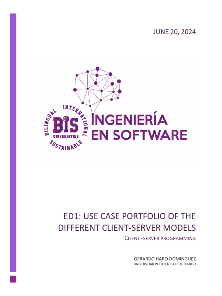 ED1 Use case portfolio of the different client-server models | Download ...