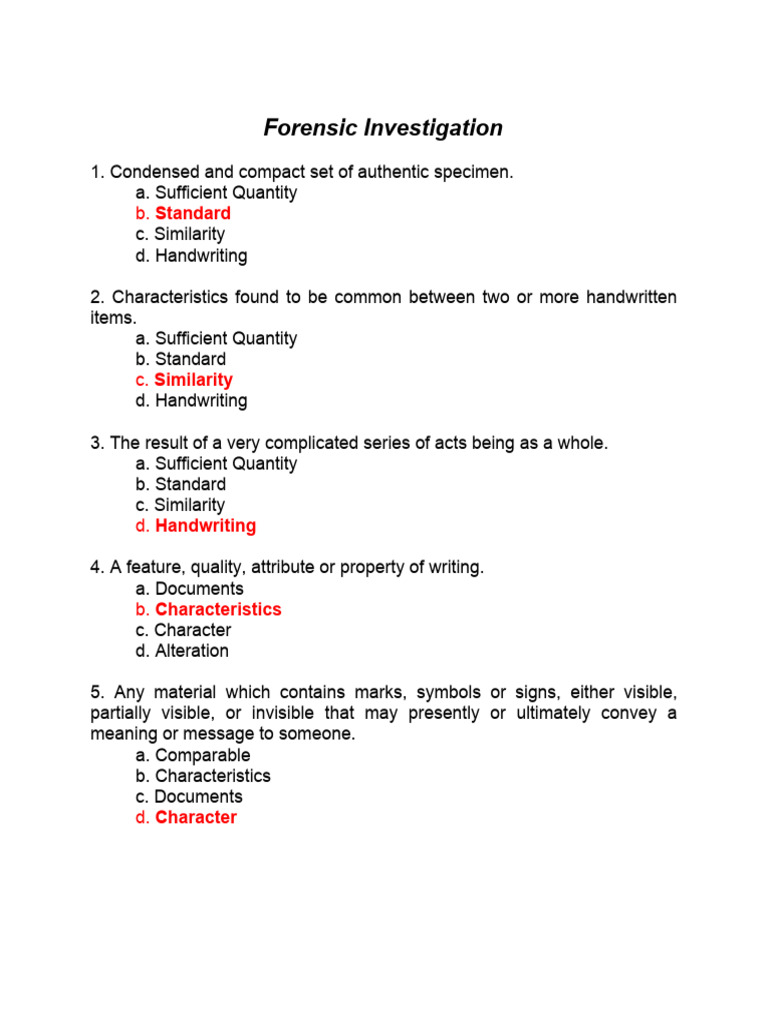 Forensic Investigation Questionnaire | PDF | Polygraph | Forensic Science