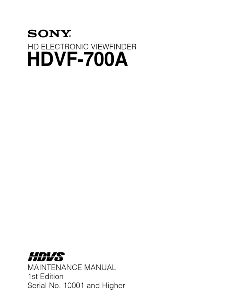 Sony Hdvf-700a 1st-Edition MM | PDF | Amplifier | Rectifier