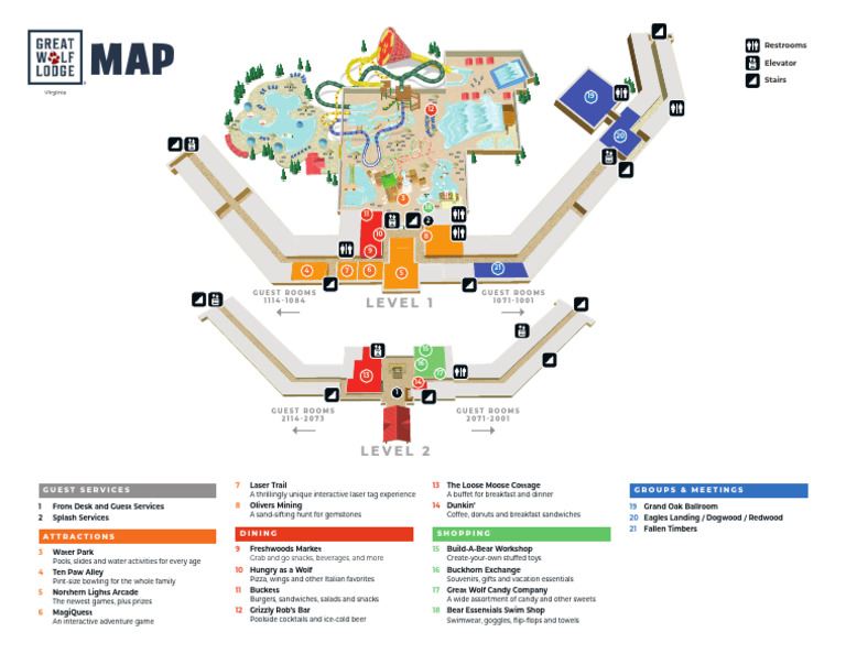 Great Wolf Williamsburg Lodge Map | PDF | Foods | Cuisine