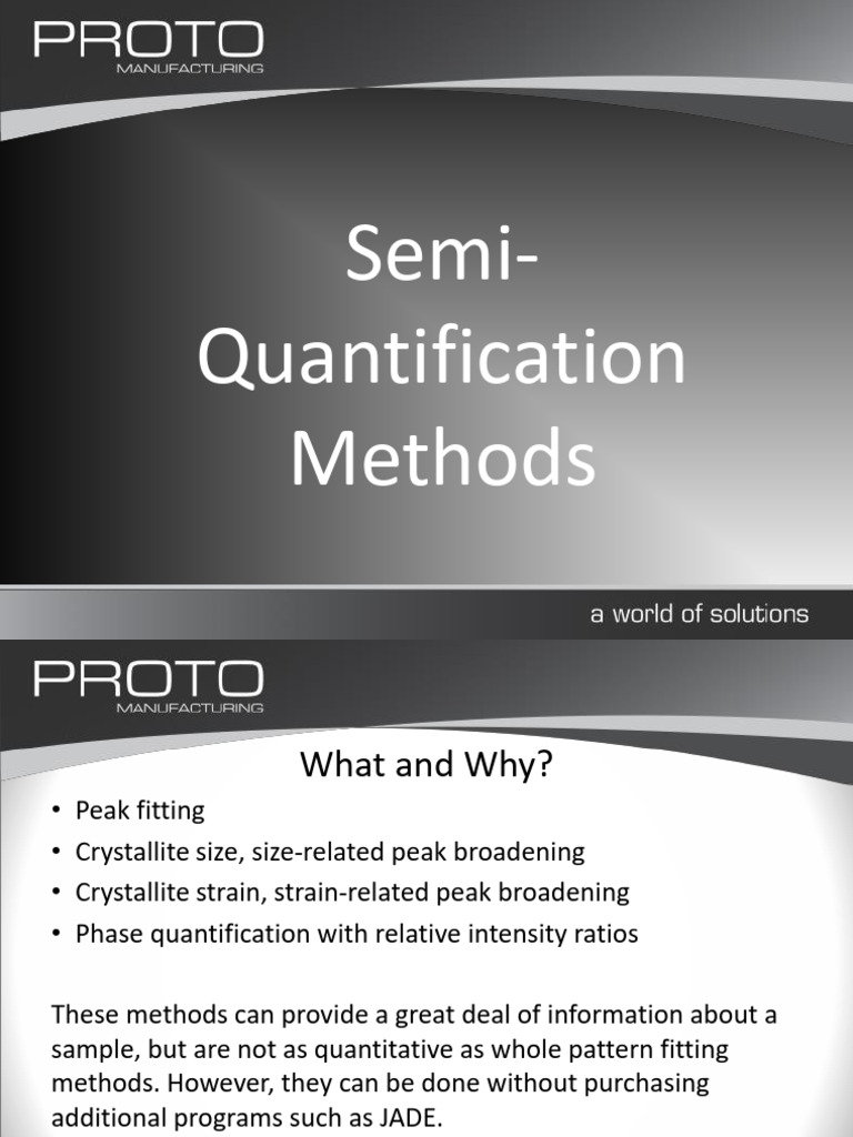 Semi-Quantification Methods | PDF | Materials Science | Applied And ...