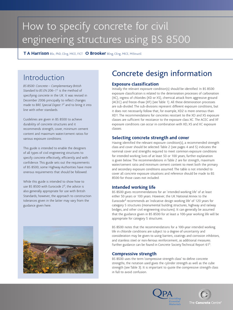 How To Specify Concrete For Civil Engineering Structures Using BS 8500 ...