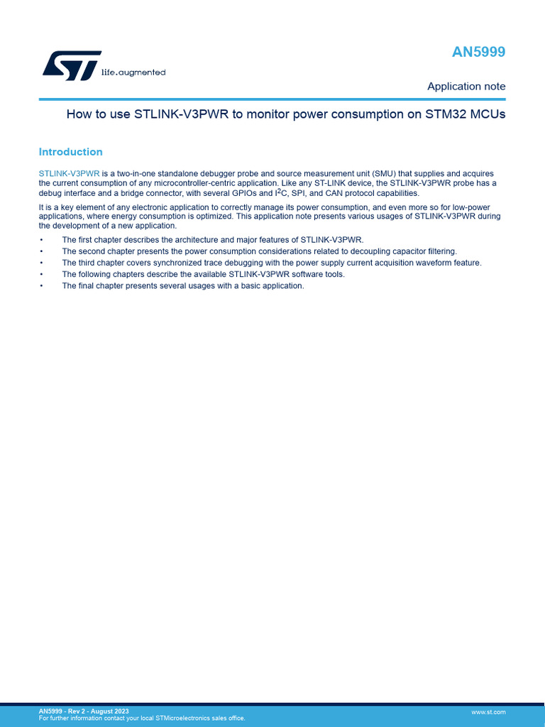 An5999 How To Use Stlinkv3pwr To Monitor Power Consumption On stm32 Mcus Stmicroelectronics ...