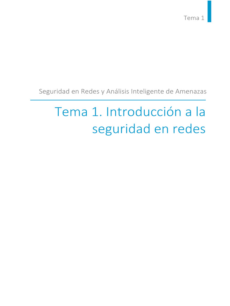 tema_1 Introducción a la seguridad en redes | PDF | Red de computadoras ...