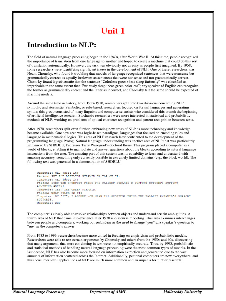NLP Digital Notes | PDF | Dynamic Programming | Linguistics
