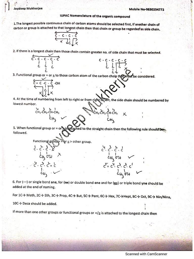 Organic Nomenclature1-XI | PDF