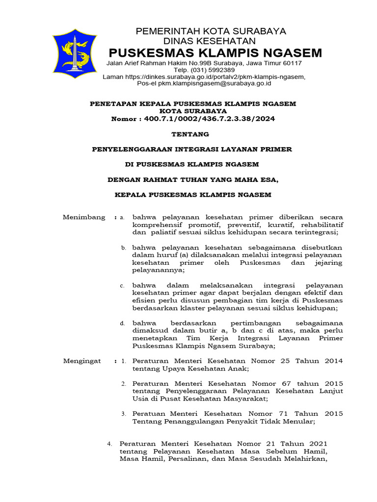 SK Penyelenggaraan Ilp 2024 | PDF