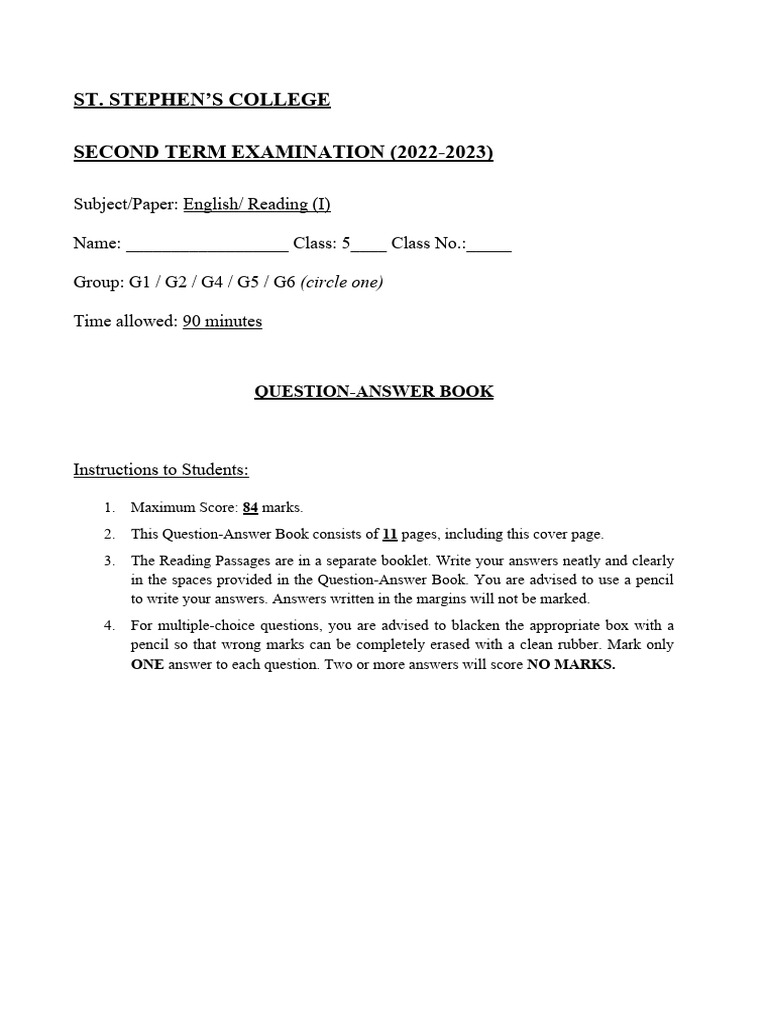 2022-23 S5 Second Term Examination - DSE - Paper 1 - QAB | PDF ...