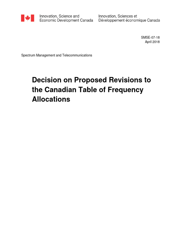 SMSE 07 18 CTFA 2018 Decision | PDF | Radio Spectrum | Hertz
