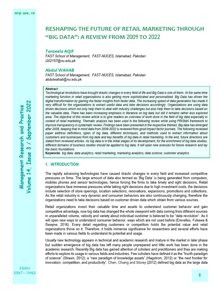 Reshaping The Future of Retail Marketing Through | PDF | Big Data | Analytics