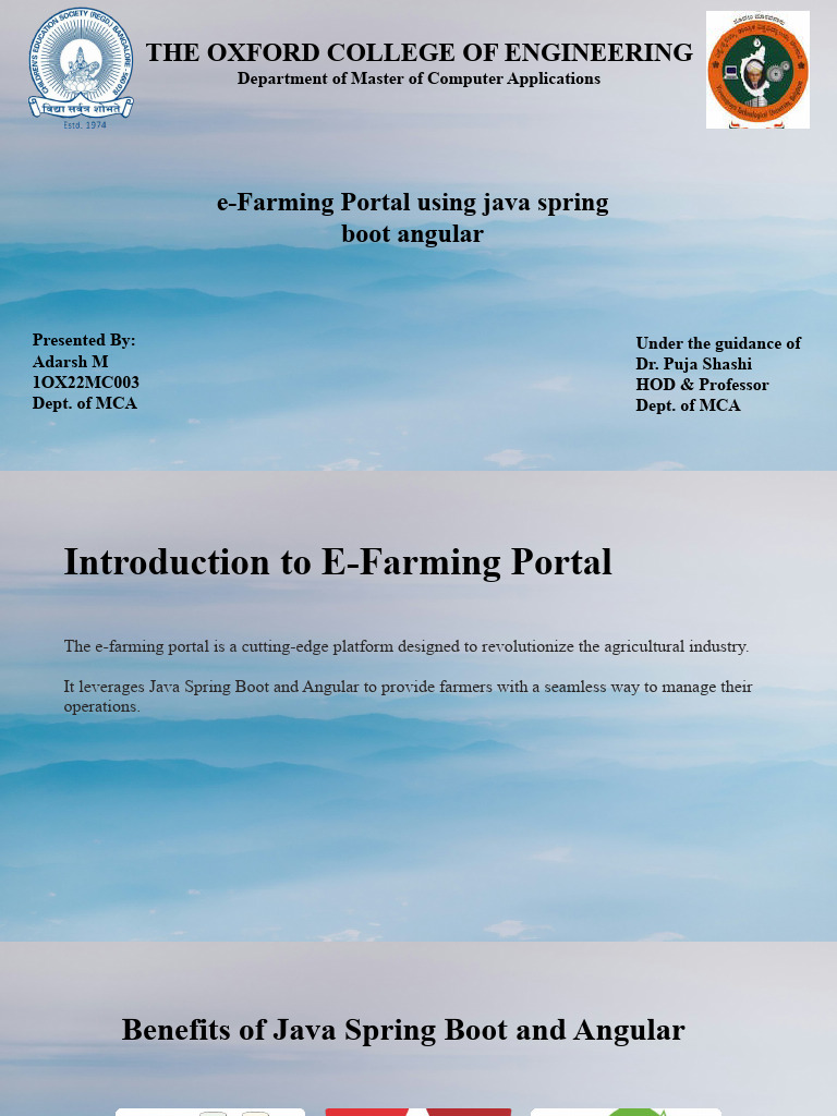 Introduction To E Farming Portal | PDF | Internet Of Things | Analytics