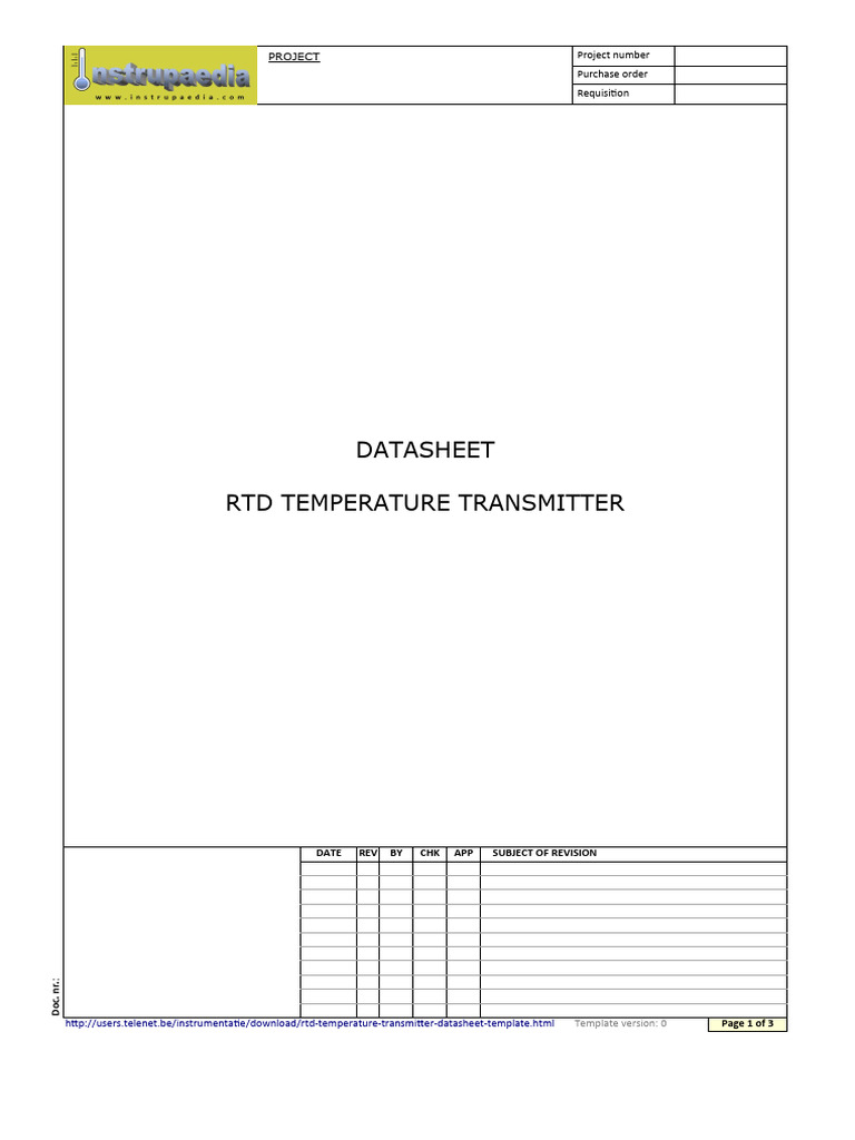 RTD Temperature Transmitter Template Medium | Download Free PDF ...