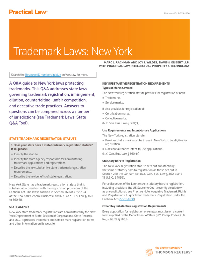 New York Trademark Registration Guide | PDF | Lanham Act | Trademark